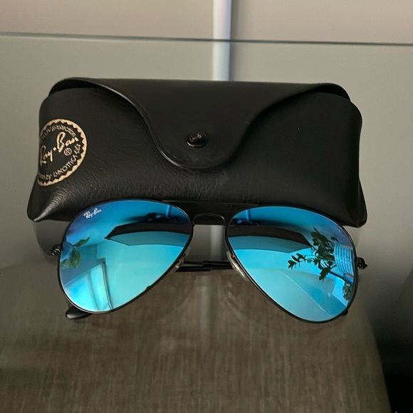 Ray-Ban | Accessories | Blue Aviator Ray Ban Polarized Sunglasses ...